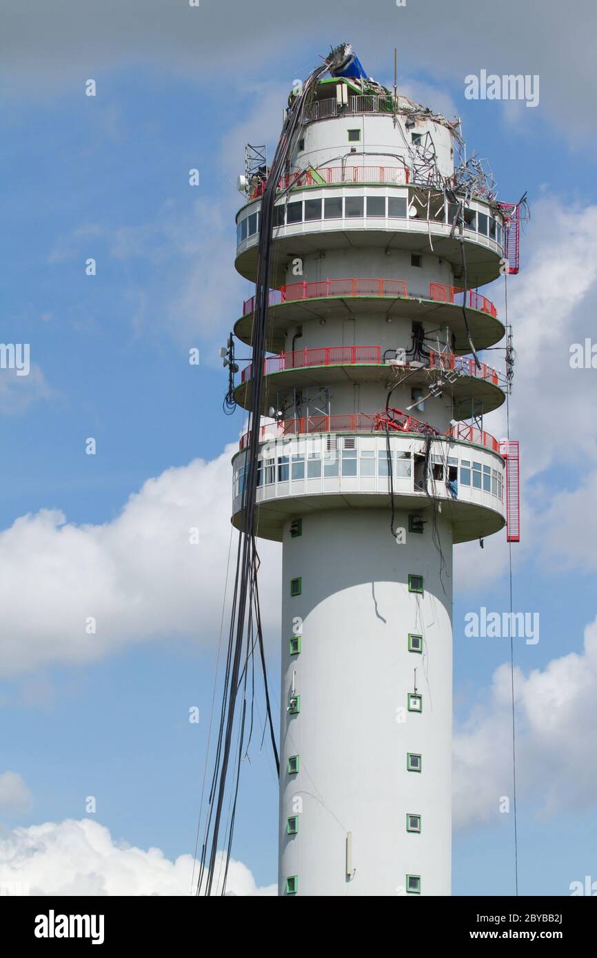 Radio Television Tower collapsed Stock Photo - Alamy