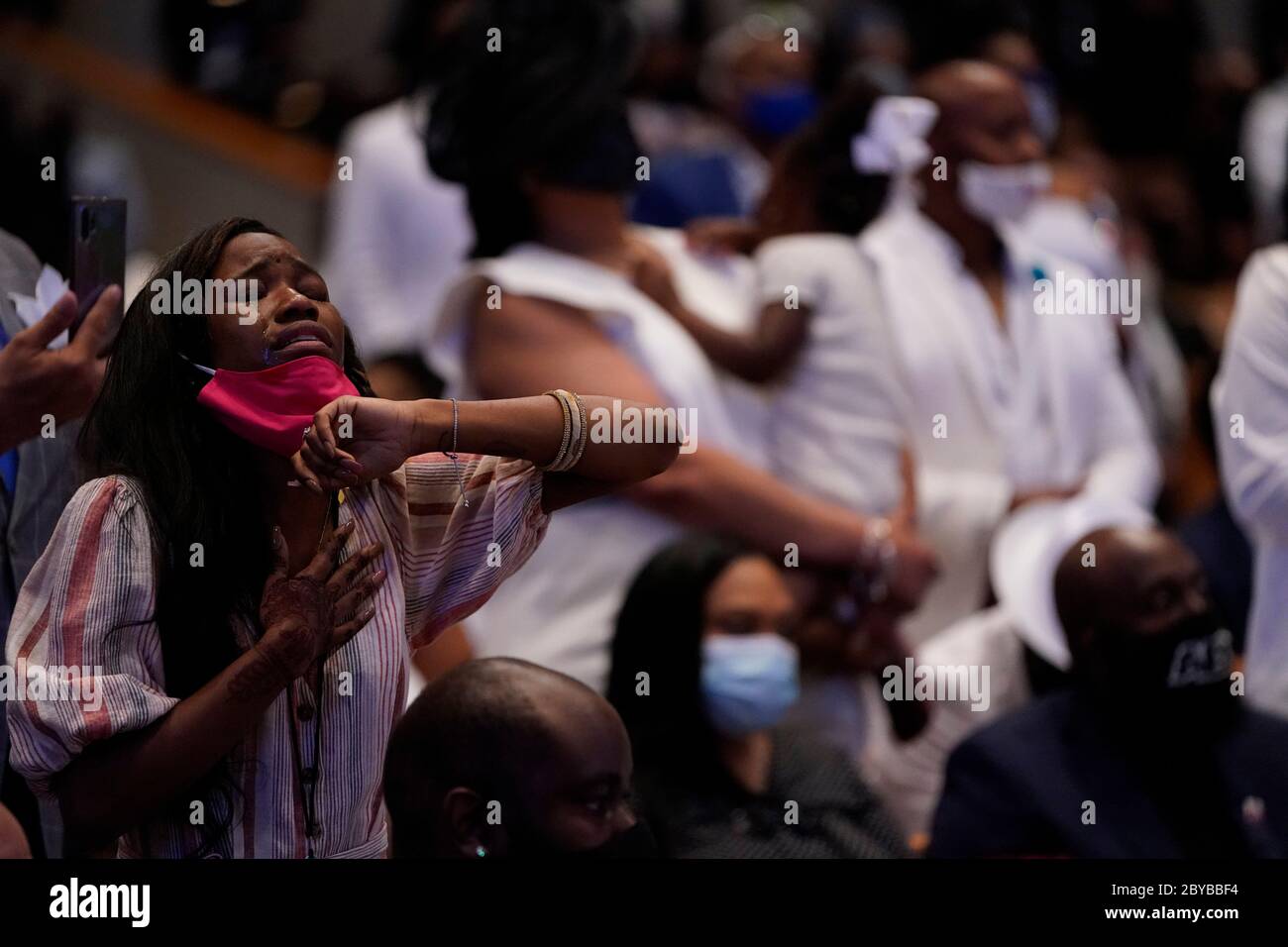 Houston, Texas, USA. 9th June, 2020. Family and guests attend the ...