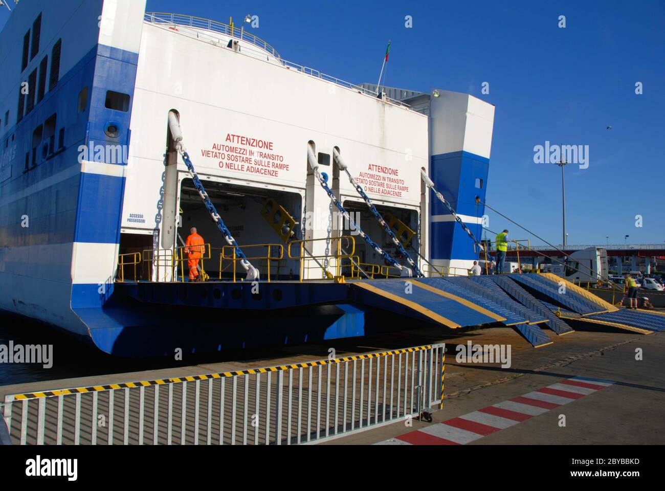 Ferry arriving at the port of Genoa, Liguria - Italy Stock Photo - Alamy