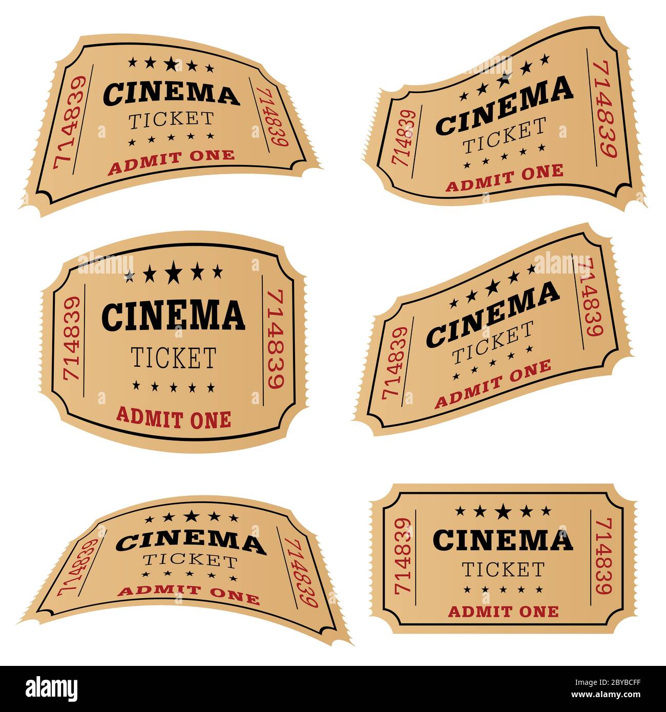 cinema ticket movie set art illustration Stock Vector Image & Art - Alamy