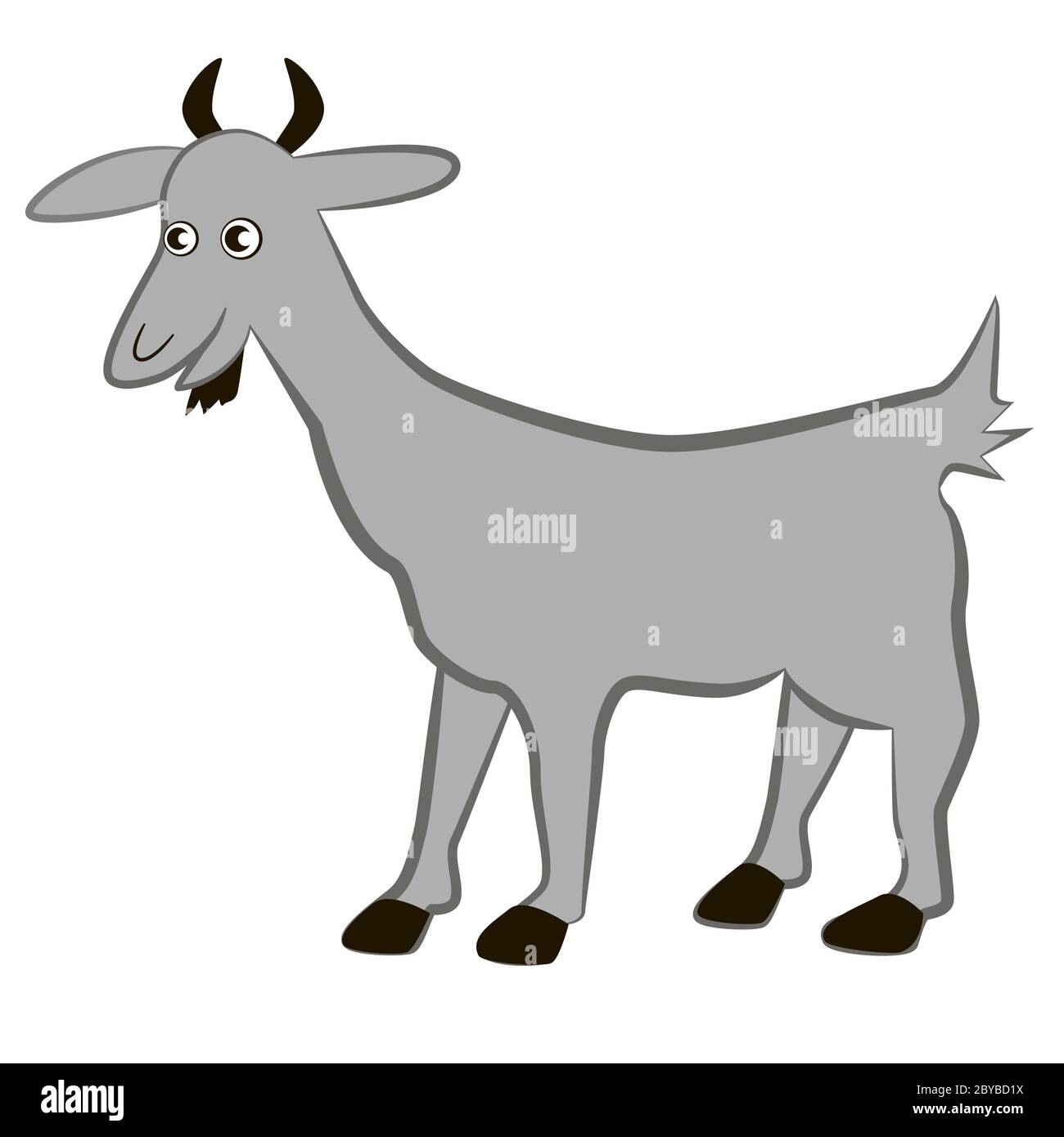 Farm animal gray goat isolated white background Stock Vector Image ...