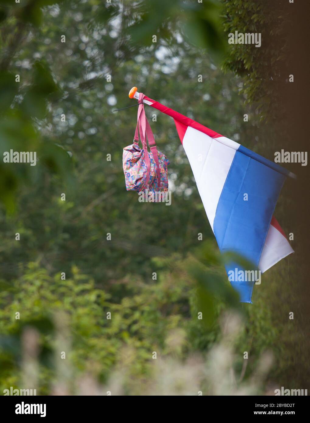 Dutch flag with school bag Stock Photo - Alamy