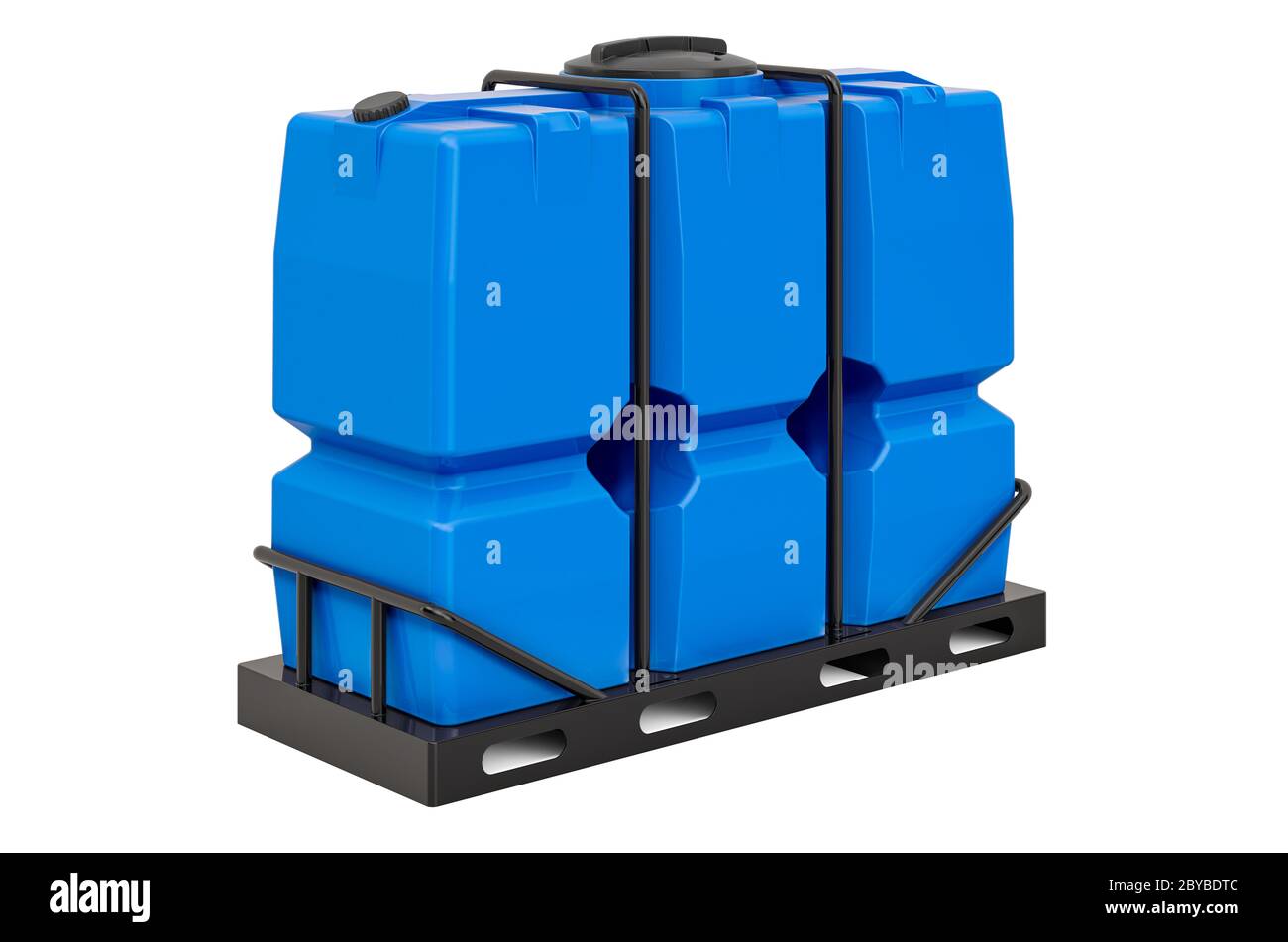 Rectangular Water Storage Tank with plastic skeleton and pallet, 3D ...