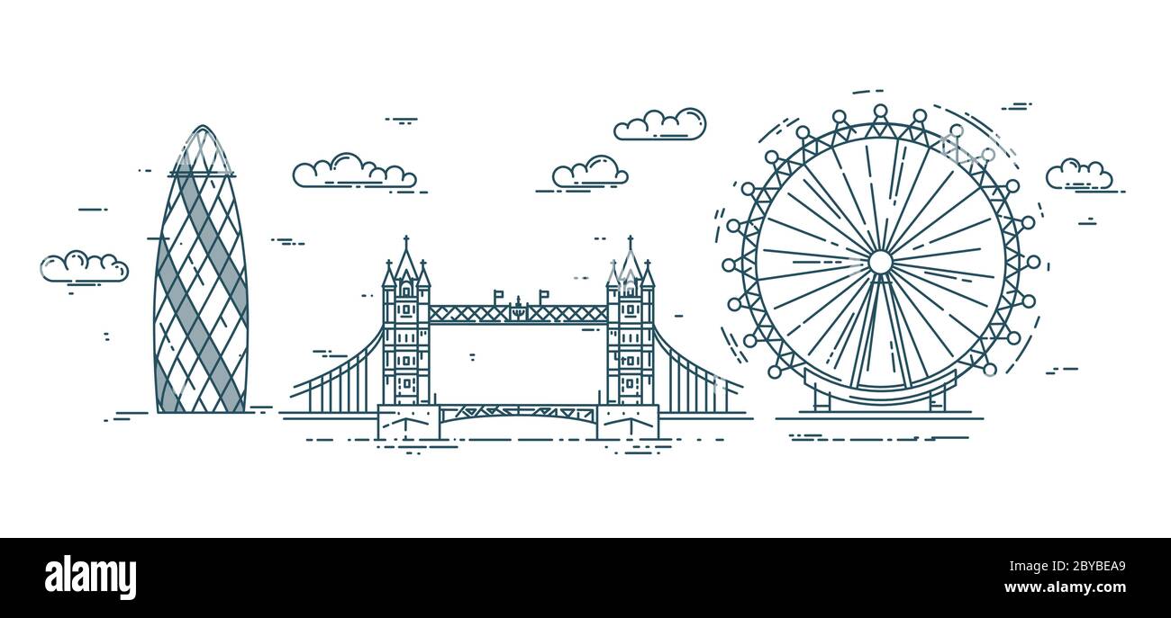 London landmarks illustration hi-res stock photography and images - Alamy