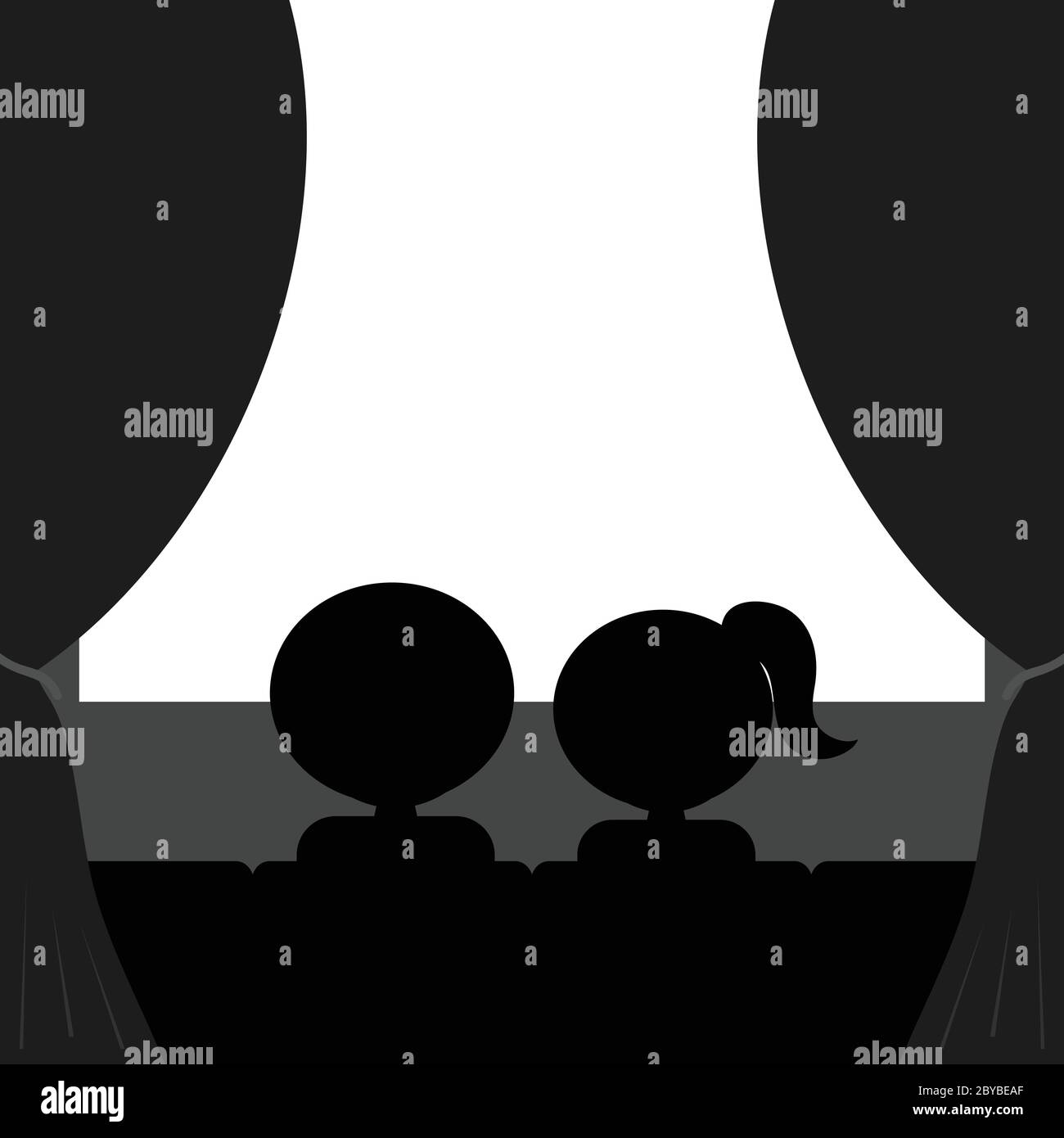 couple in cinema art illustration Stock Vector Image & Art - Alamy