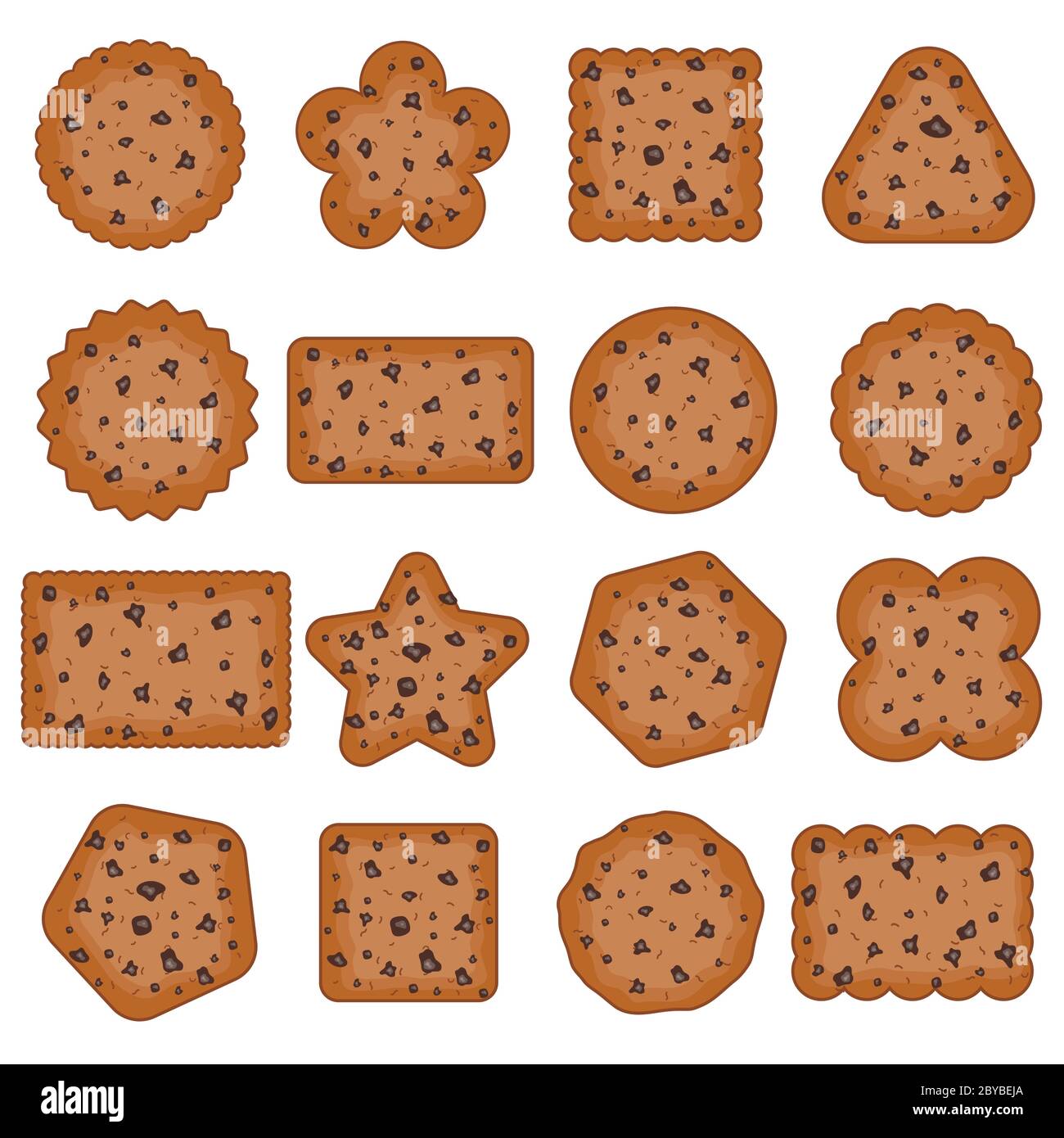cookies with chocolate set art illustration Stock Vector Image & Art ...