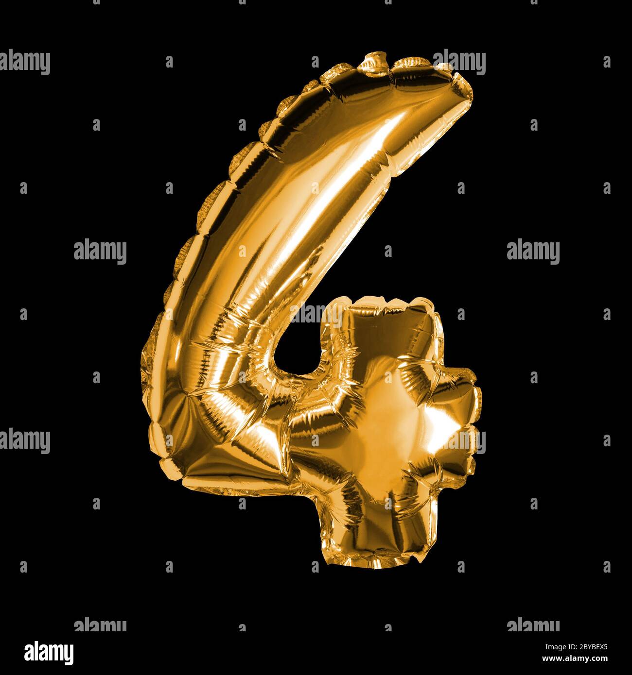 Gold Foil Balloon - 3D Number Stock Photo - Alamy