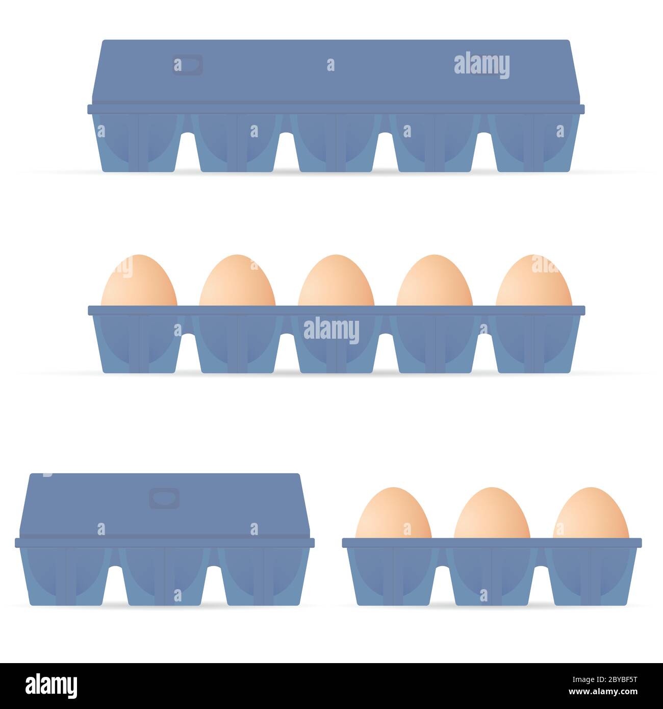 egg in blue box set colored art illustration Stock Vector Image & Art ...