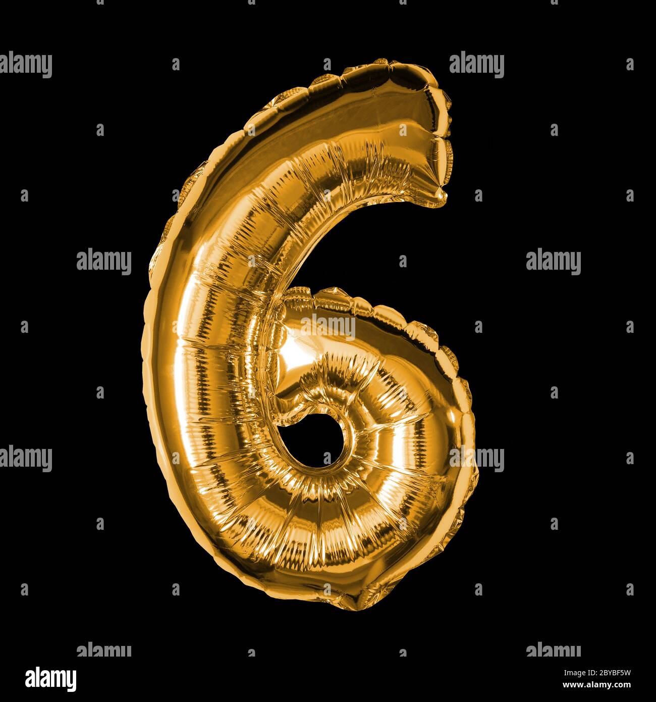 Gold Foil Balloon - 3D Number Stock Photo - Alamy