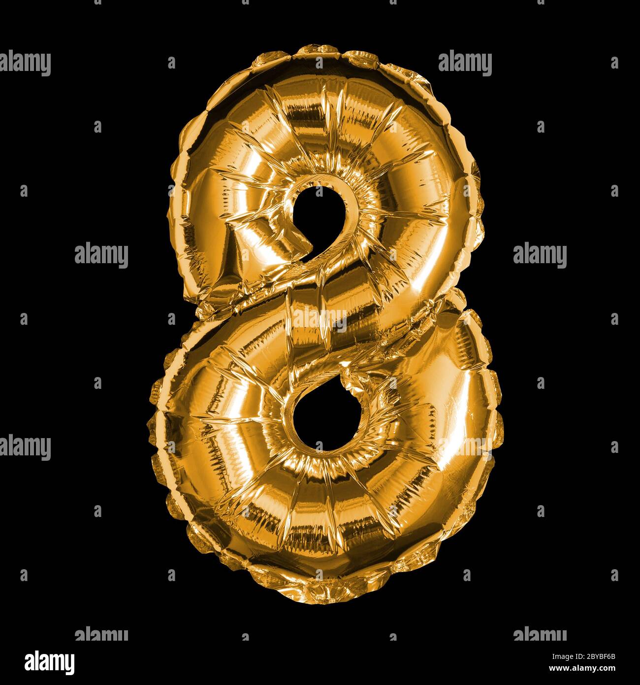 Gold Foil Balloon - 3D Number Stock Photo - Alamy