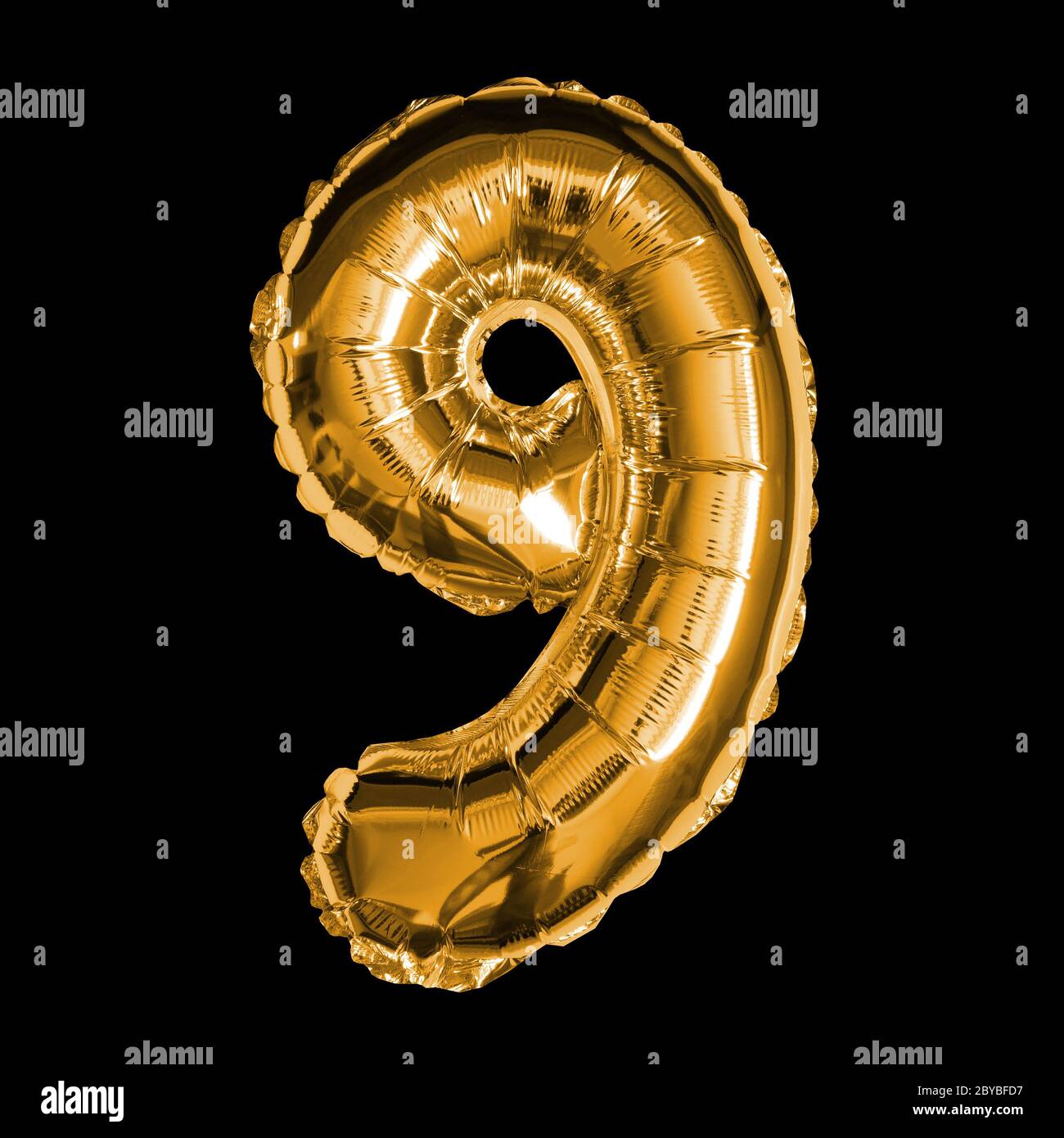 Gold Foil Balloon - 3D Number Stock Photo - Alamy