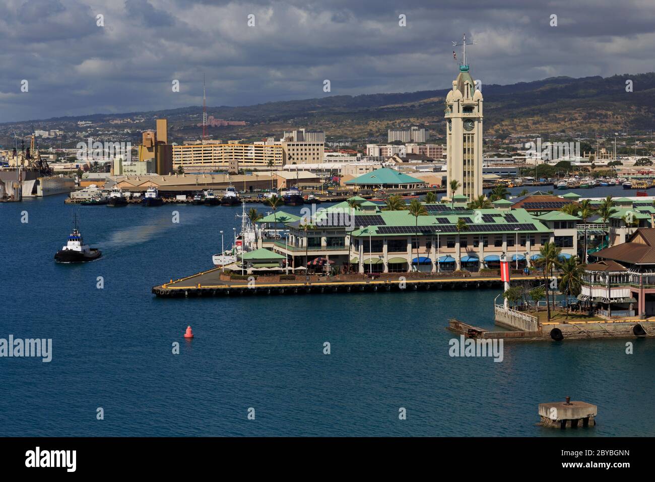 Aloha Tower, Honolulu City, Oahu Island, Hawaii, USA Stock Photo - Alamy