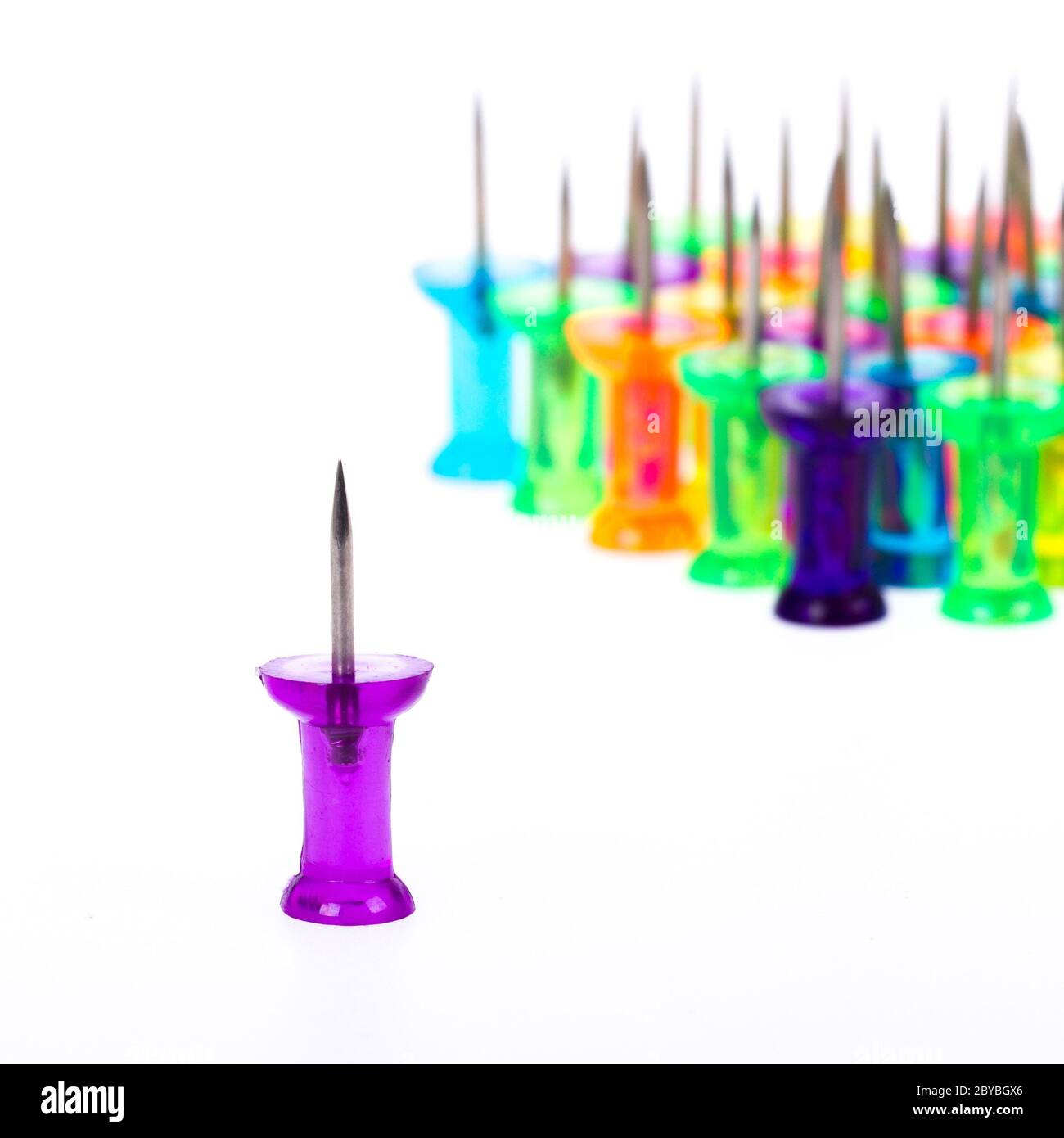 Set of colorful push pins Stock Photo - Alamy