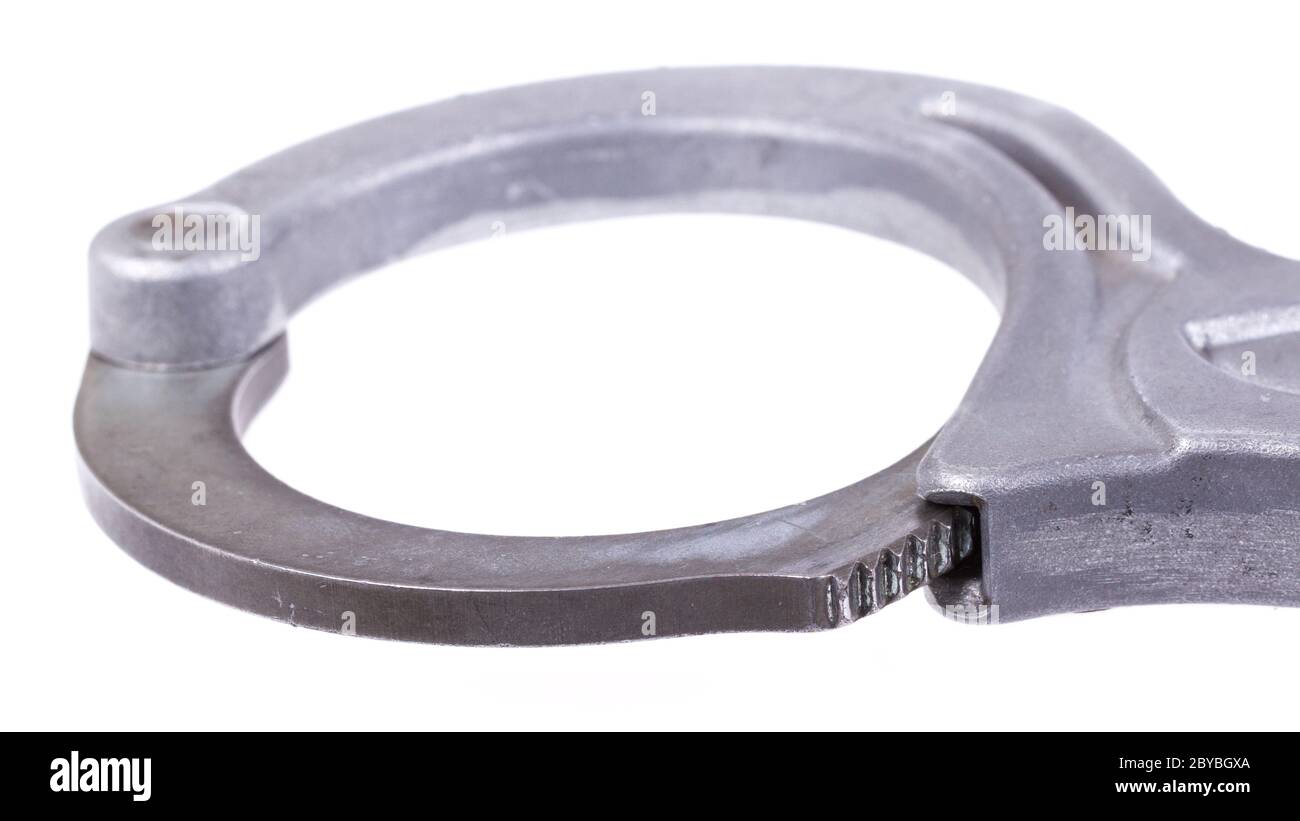 A close-up of metal handcuffs Stock Photo - Alamy