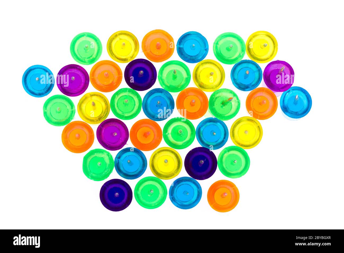 Set of colorful push pins Stock Photo - Alamy