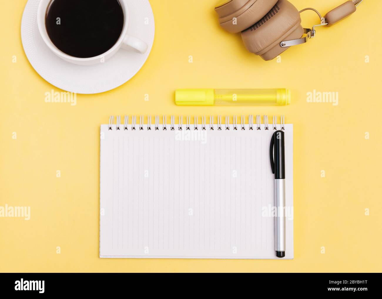 Planner Top view photo with copy space Notebook with empty sheets ...