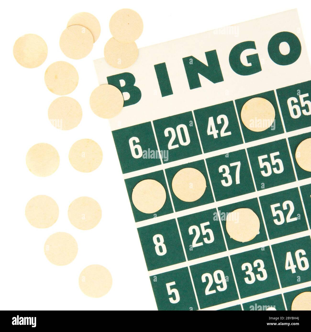 Green bingo card isolated Stock Photo - Alamy