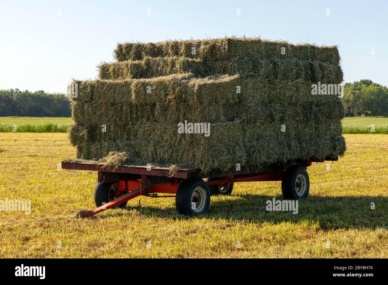 Hay wagon, bales of hay, E USA, early Summer, by James D Coppinger ...