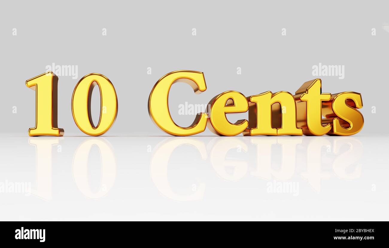a word 10 Cents on white background, 3d illustration Stock Photo - Alamy