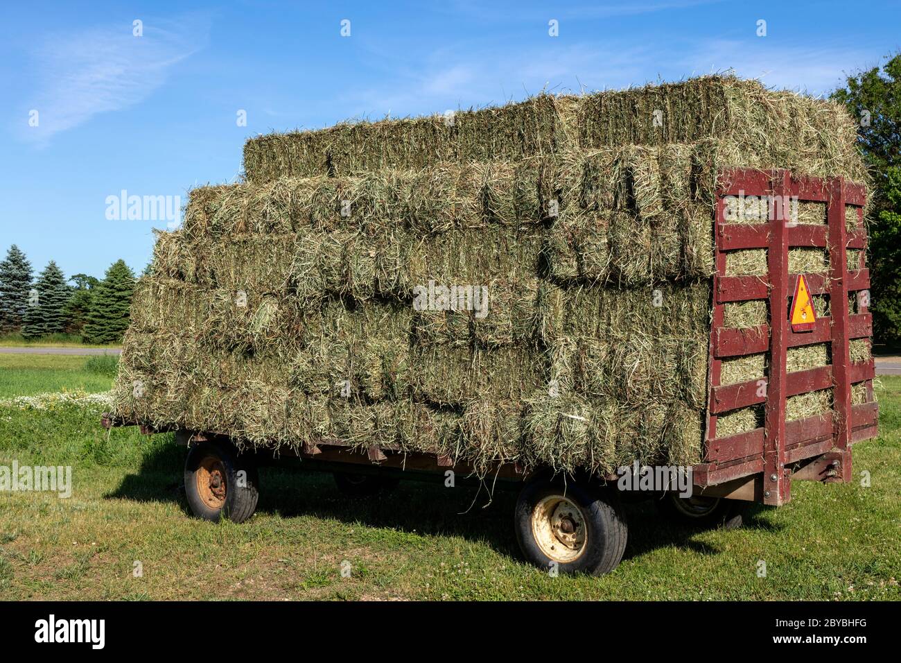 Hay wagon, bales of hay, E USA, early Summer, by James D Coppinger ...