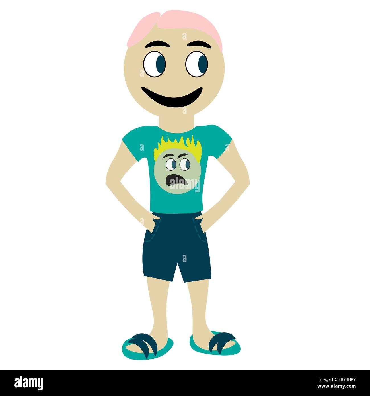 funny smiling character doodle hand drown boy Stock Vector Image & Art ...