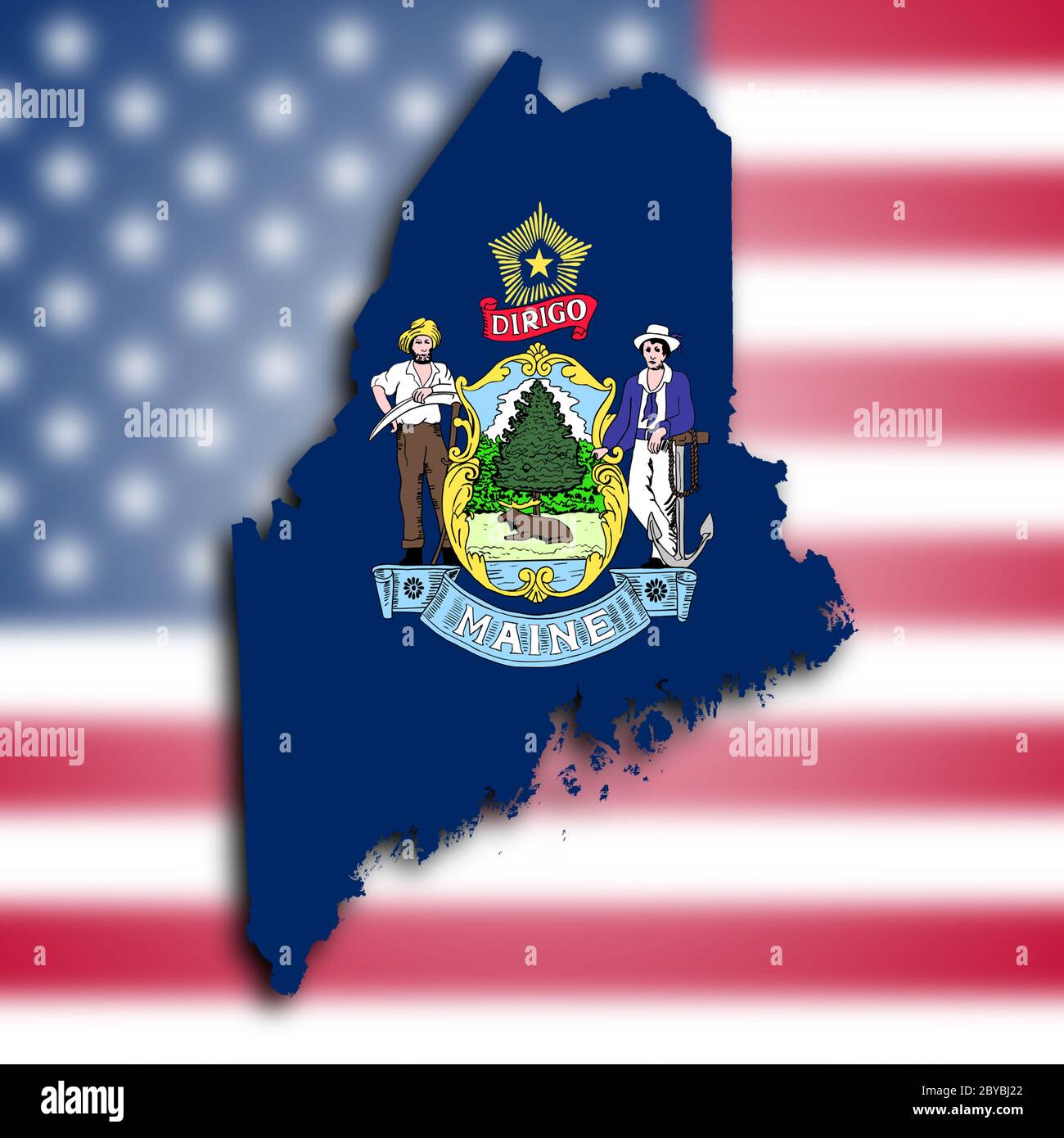 Political map of maine hi-res stock photography and images - Alamy
