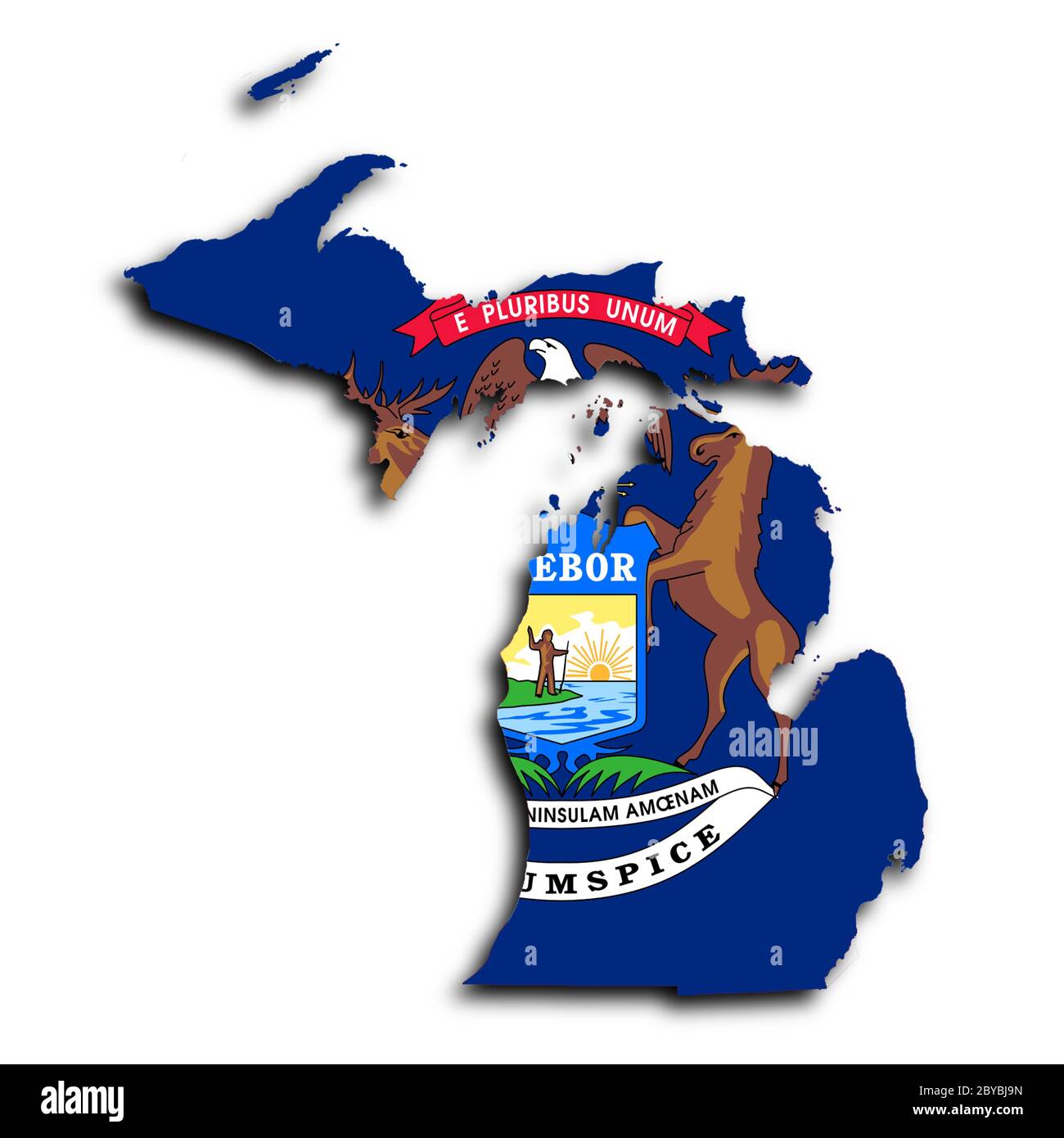 Map of Michigan Stock Photo - Alamy