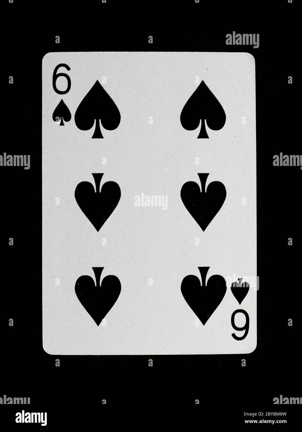 Old playing card (six) isolated Stock Photo - Alamy