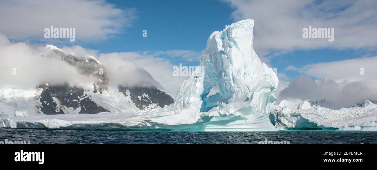 The iceberg grave yard in Pleneau Bay, Port Charcot Antarctica Stock ...