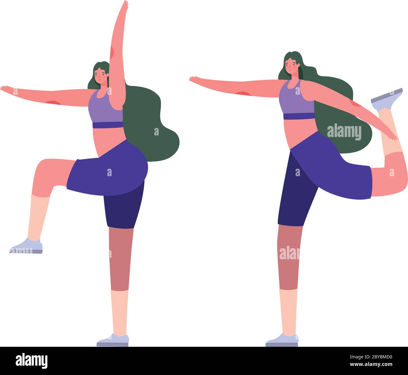 Women with sportswear doing yoga design, Stay at home gym sport and ...