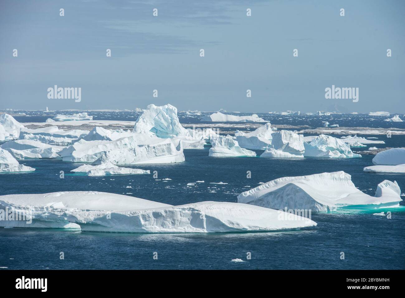 The iceberg grave yard in Pleneau Bay, Port Charcot Antarctica Stock ...