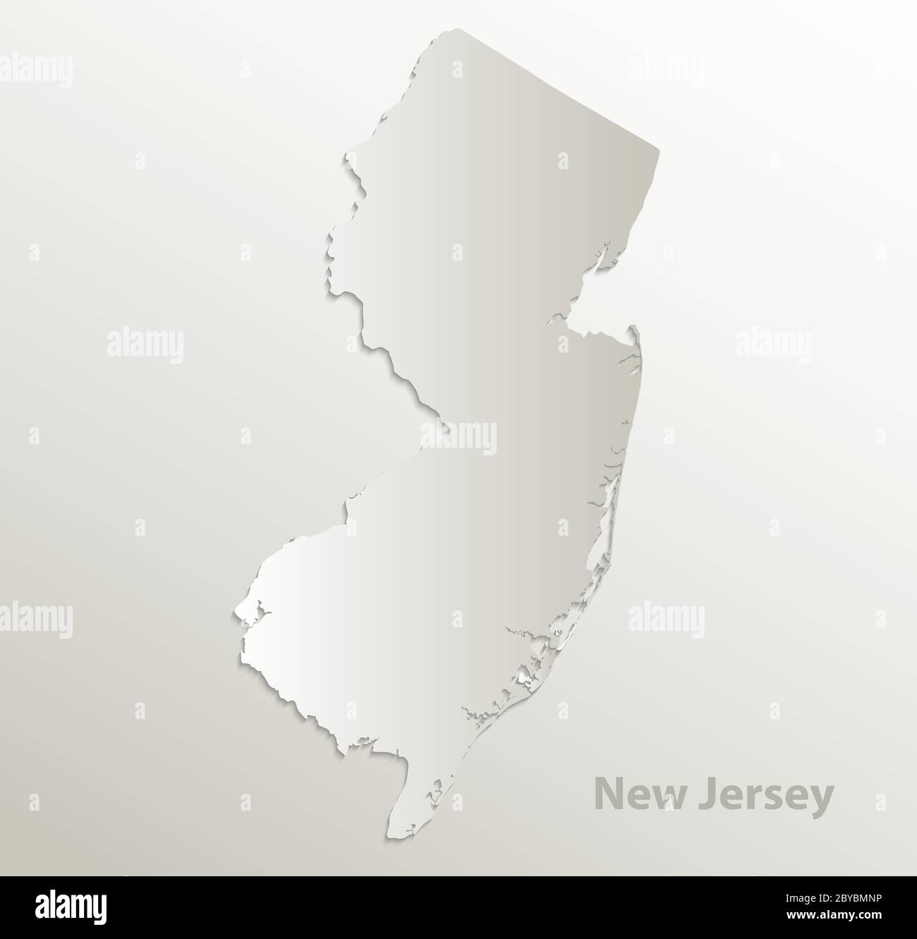 New Jersey map card paper 3D natural vector Stock Vector Image & Art ...