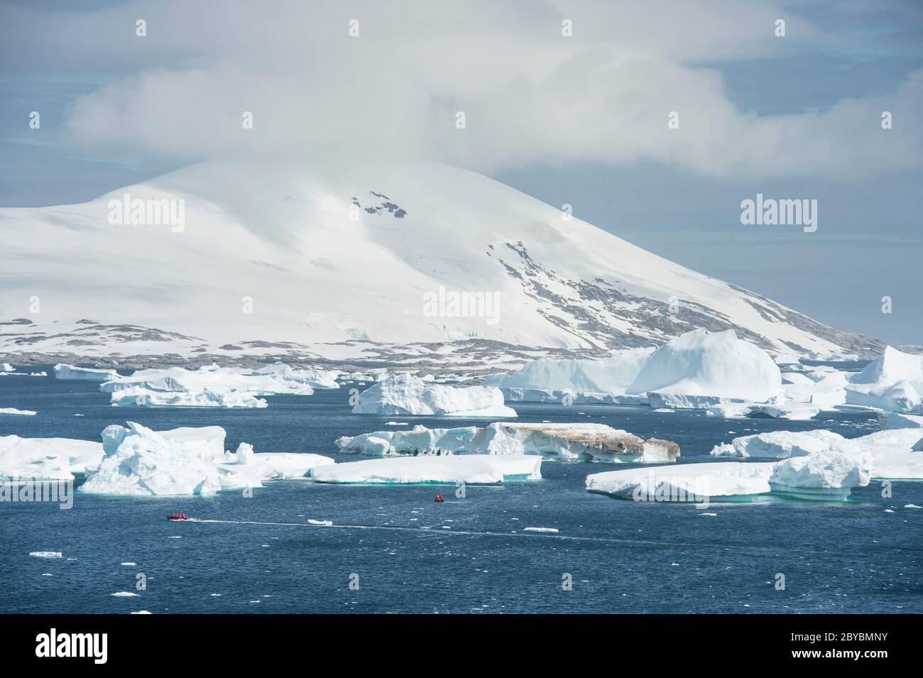 The iceberg grave yard in Pleneau Bay, Port Charcot Antarctica Stock ...