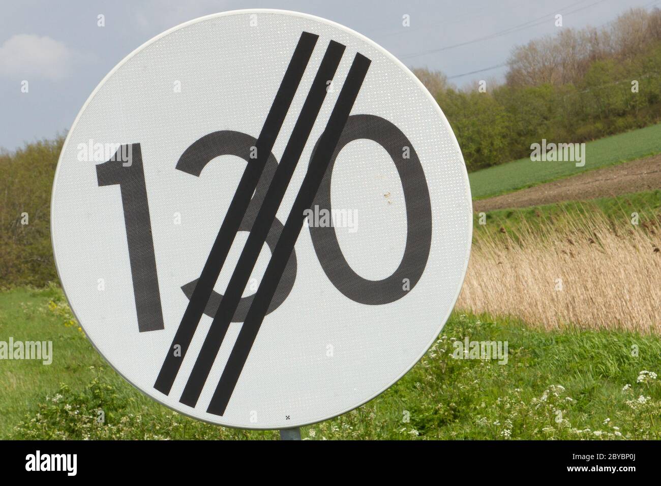 Road sign end speed limit Stock Photo - Alamy