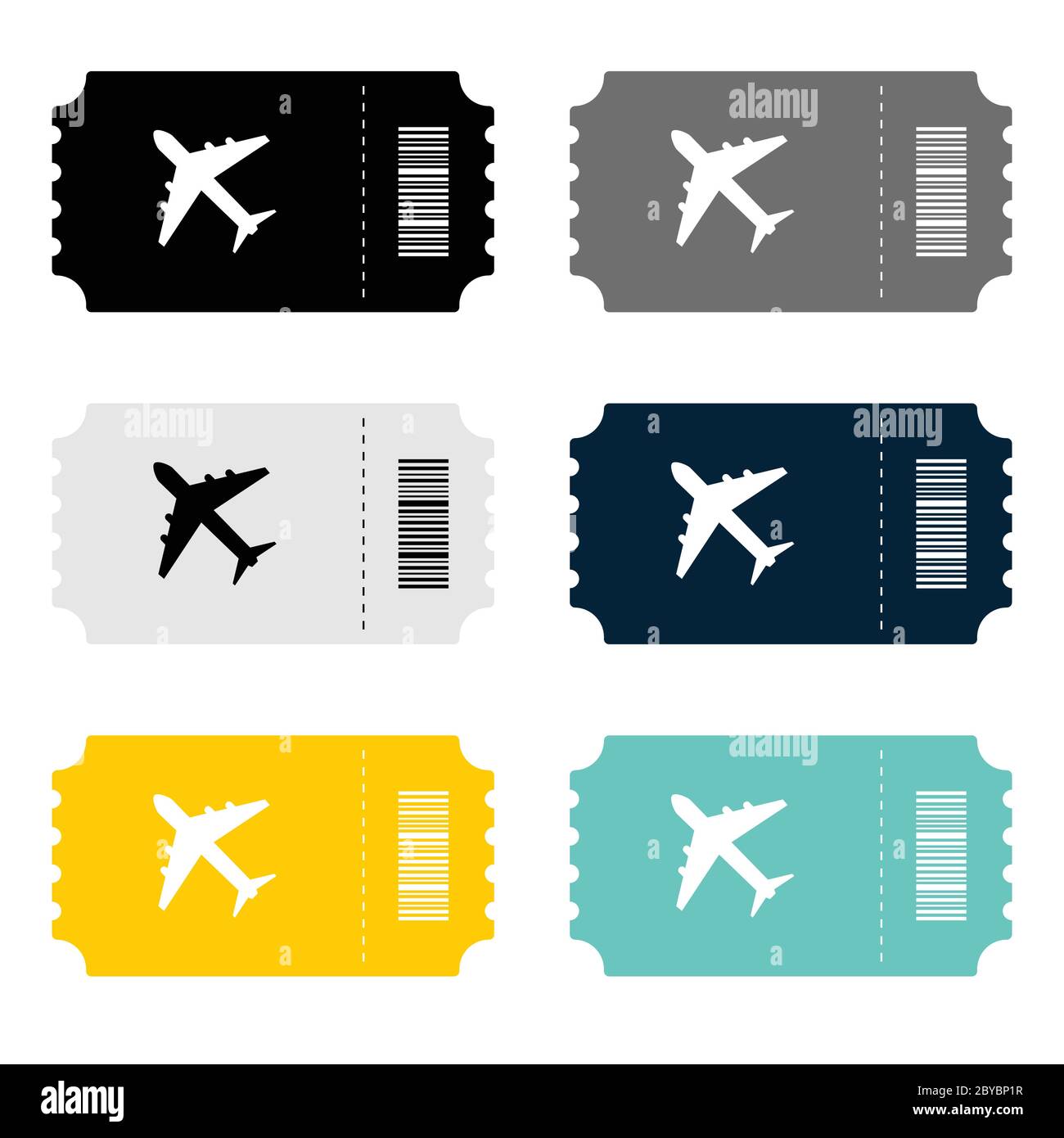 air ticket icon vector with airplane silhouette in colorful Stock ...
