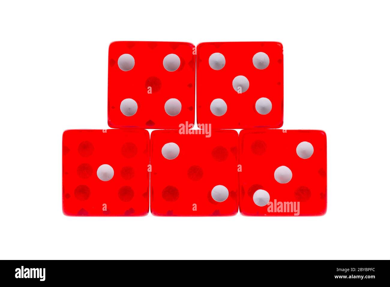 Five transperant red dice Stock Photo - Alamy