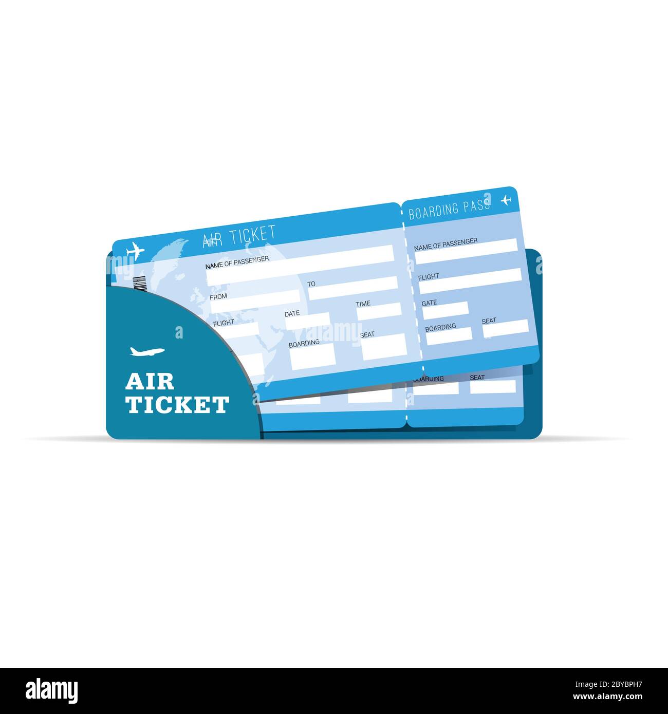 air ticket travel sign in blue color illustration Stock Vector Image ...