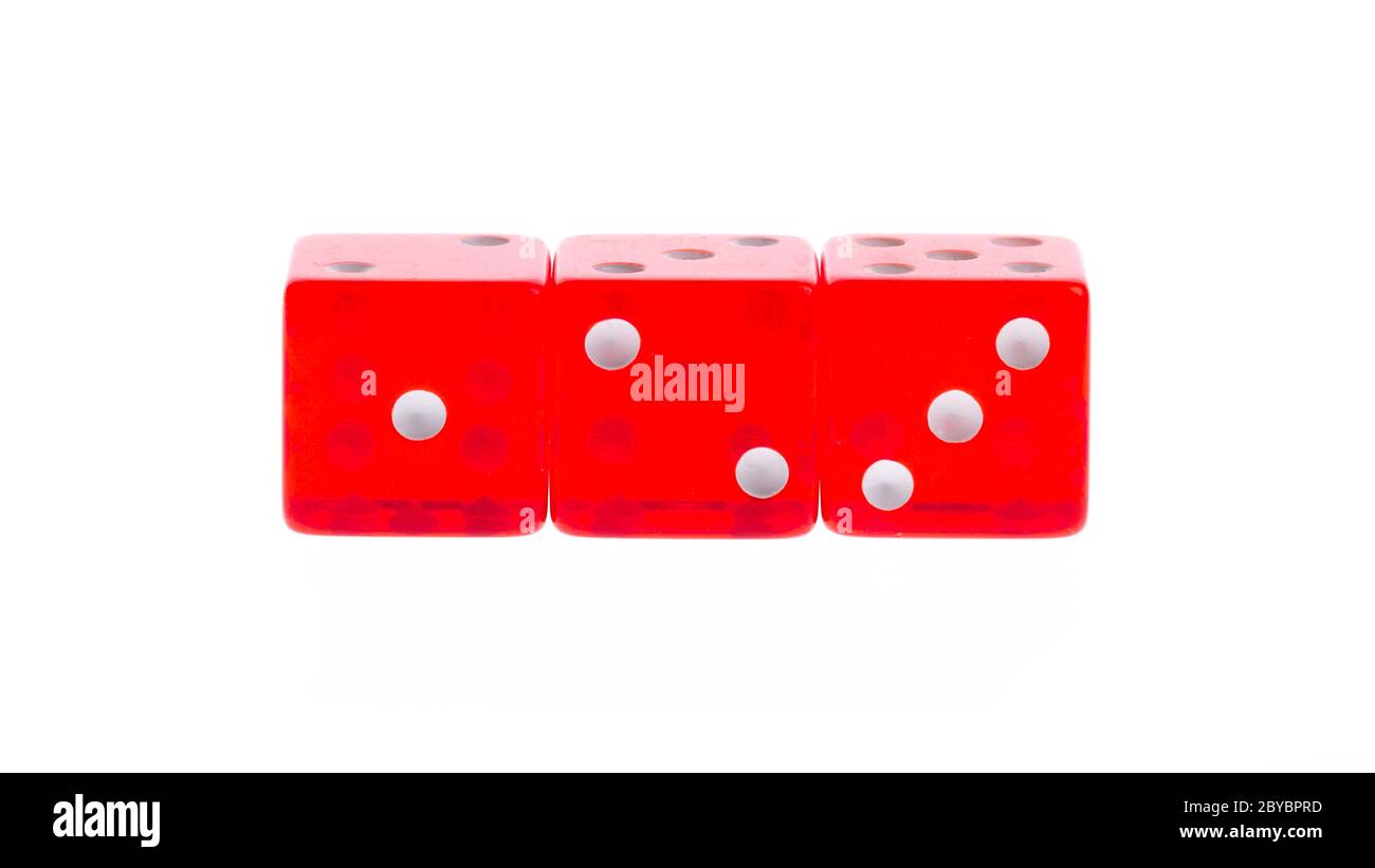 Three transparent red dice Stock Photo - Alamy