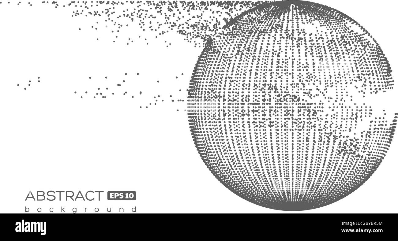 Abstract particles sphere with explosion effect Stock Vector Image ...