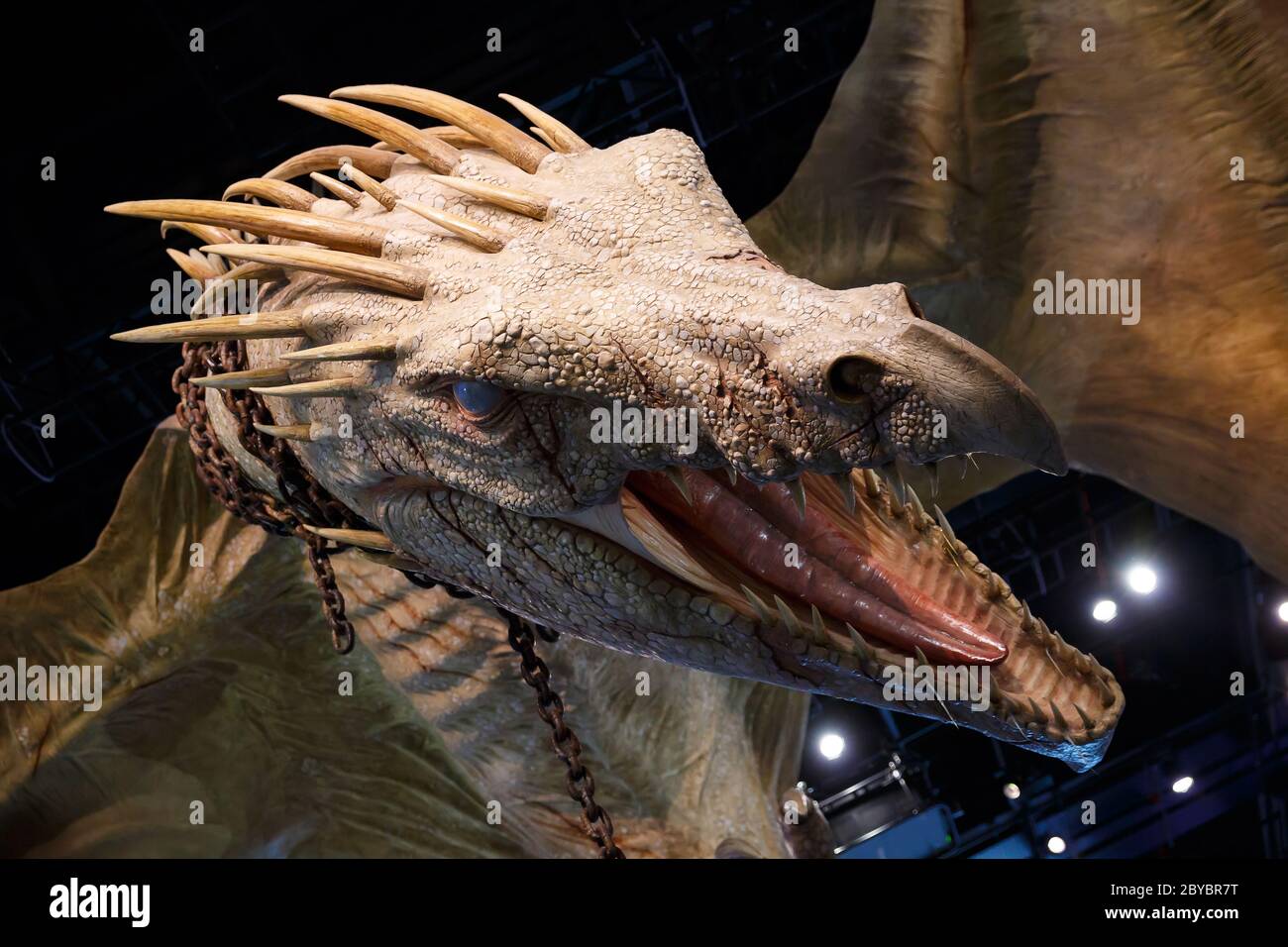 London, UK - February 2020: Huge aggressive Mystical Dragon in Move ...