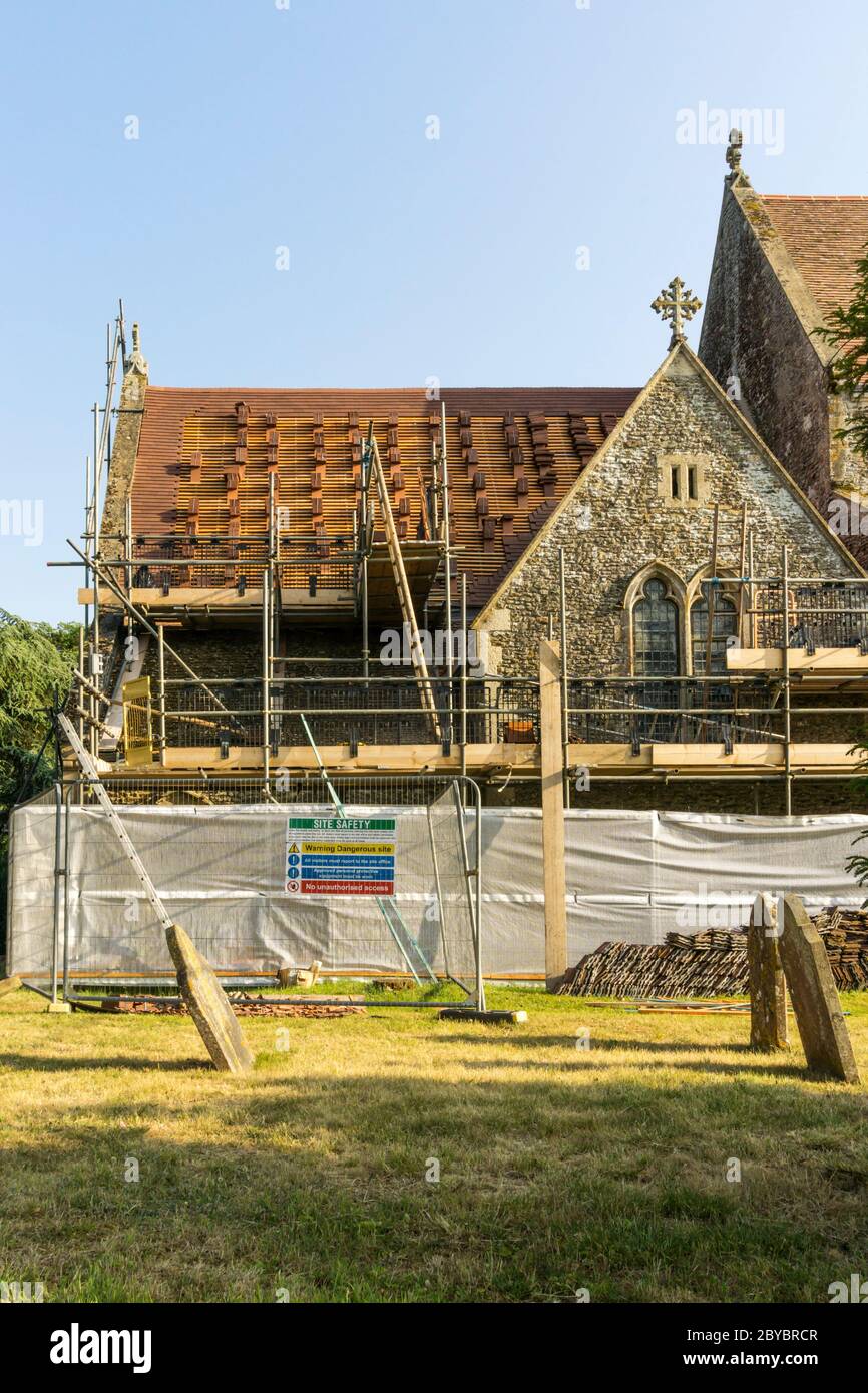 Restoration work to the roof of St Peter's church, Wolferton ...