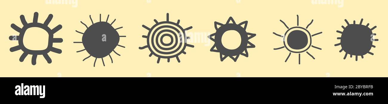 Hand drawn sun icons Stock Vector Image & Art - Alamy