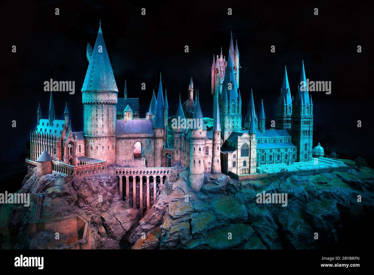 London, UK - February 2020: Hogwarts Castle, a large, seven-story high ...