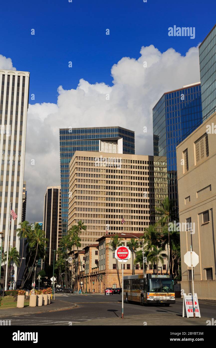 Bishop Street, Honolulu, Oahu Island, Hawaii, USA Stock Photo - Alamy
