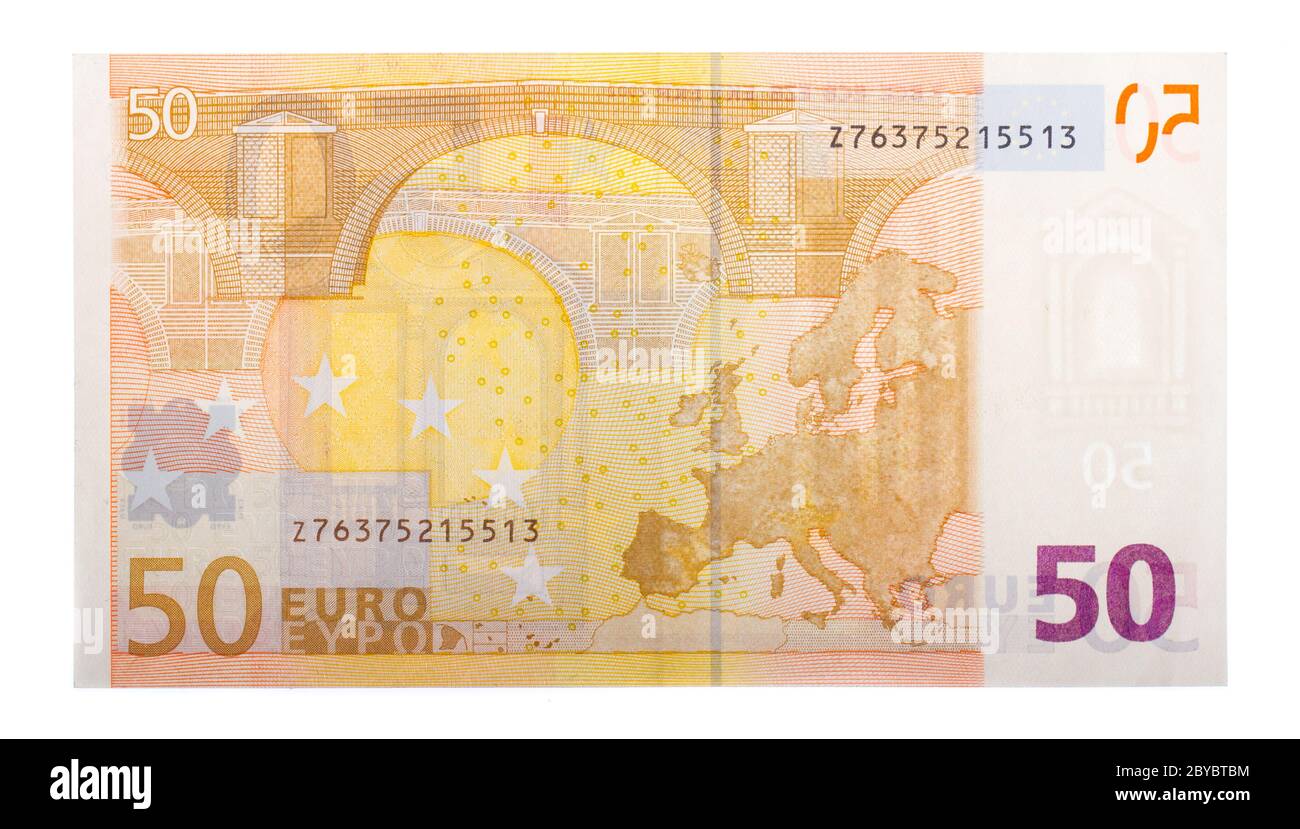 An isolated 50 euro banknote Stock Photo - Alamy
