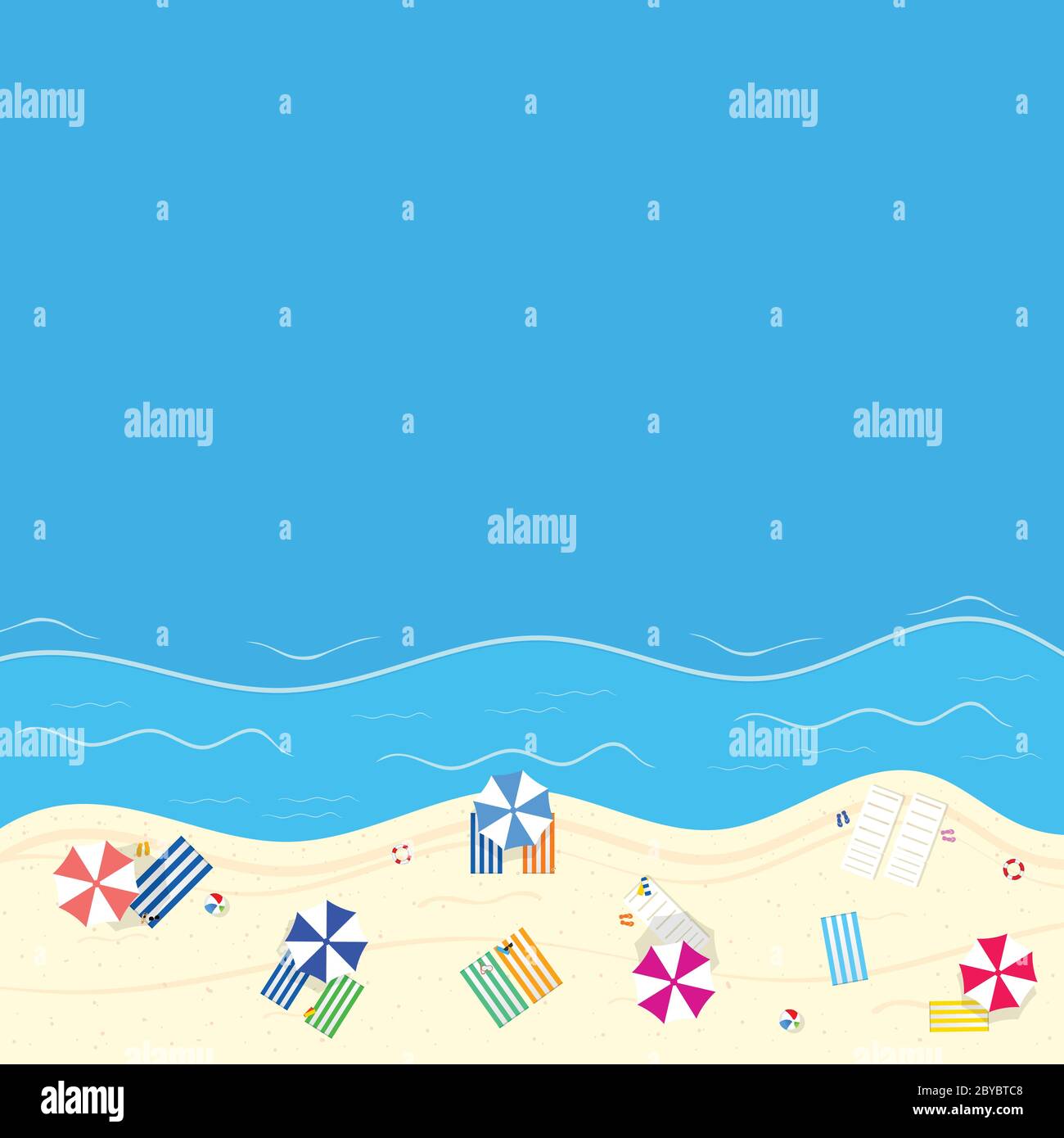 beach vector illustration in colorful Stock Vector Image & Art - Alamy