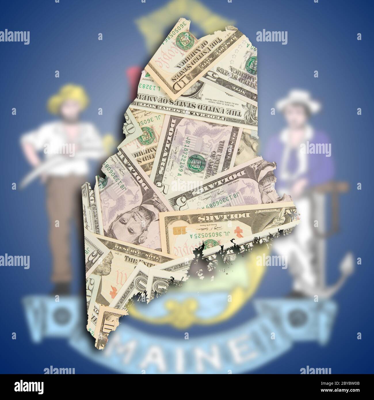 Map of Maine Stock Photo - Alamy