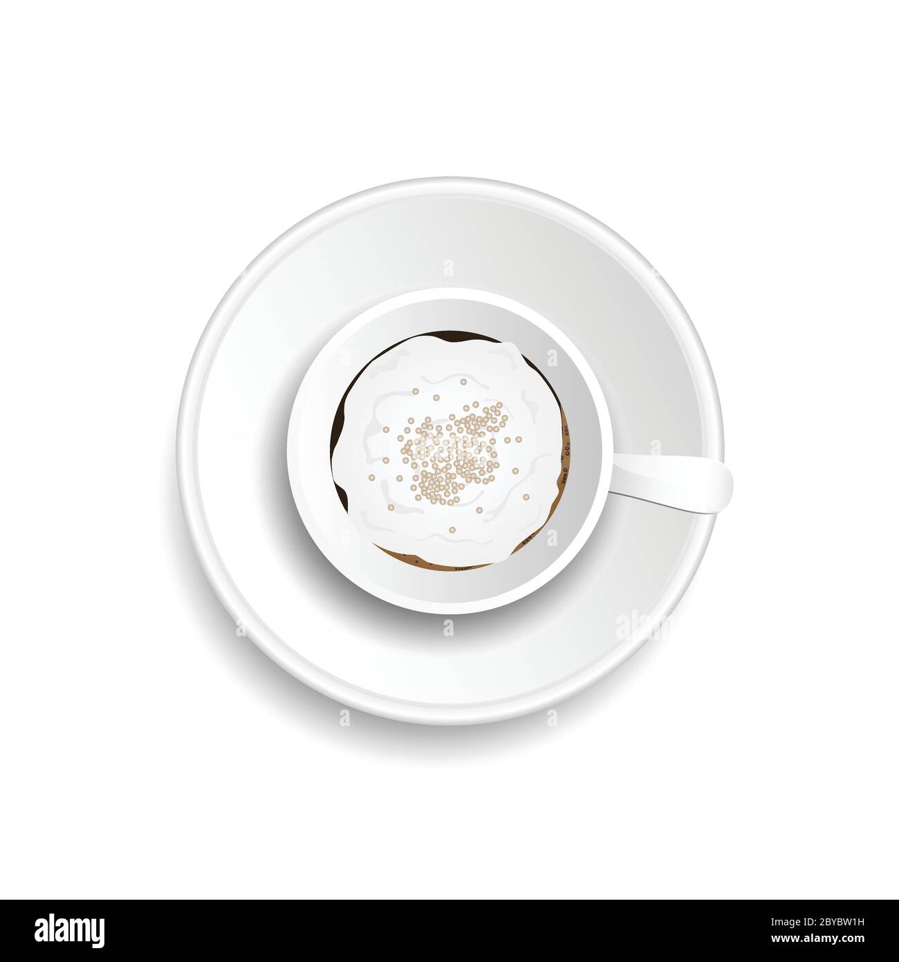 coffee cup drink with cream art illustration Stock Vector Image & Art ...