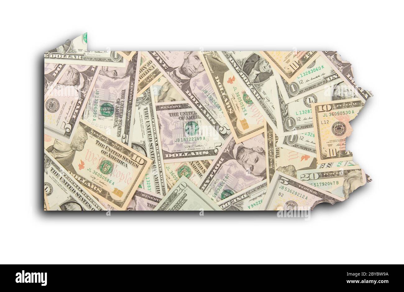 Pennsylvania map us state Cut Out Stock Images & Pictures - Alamy