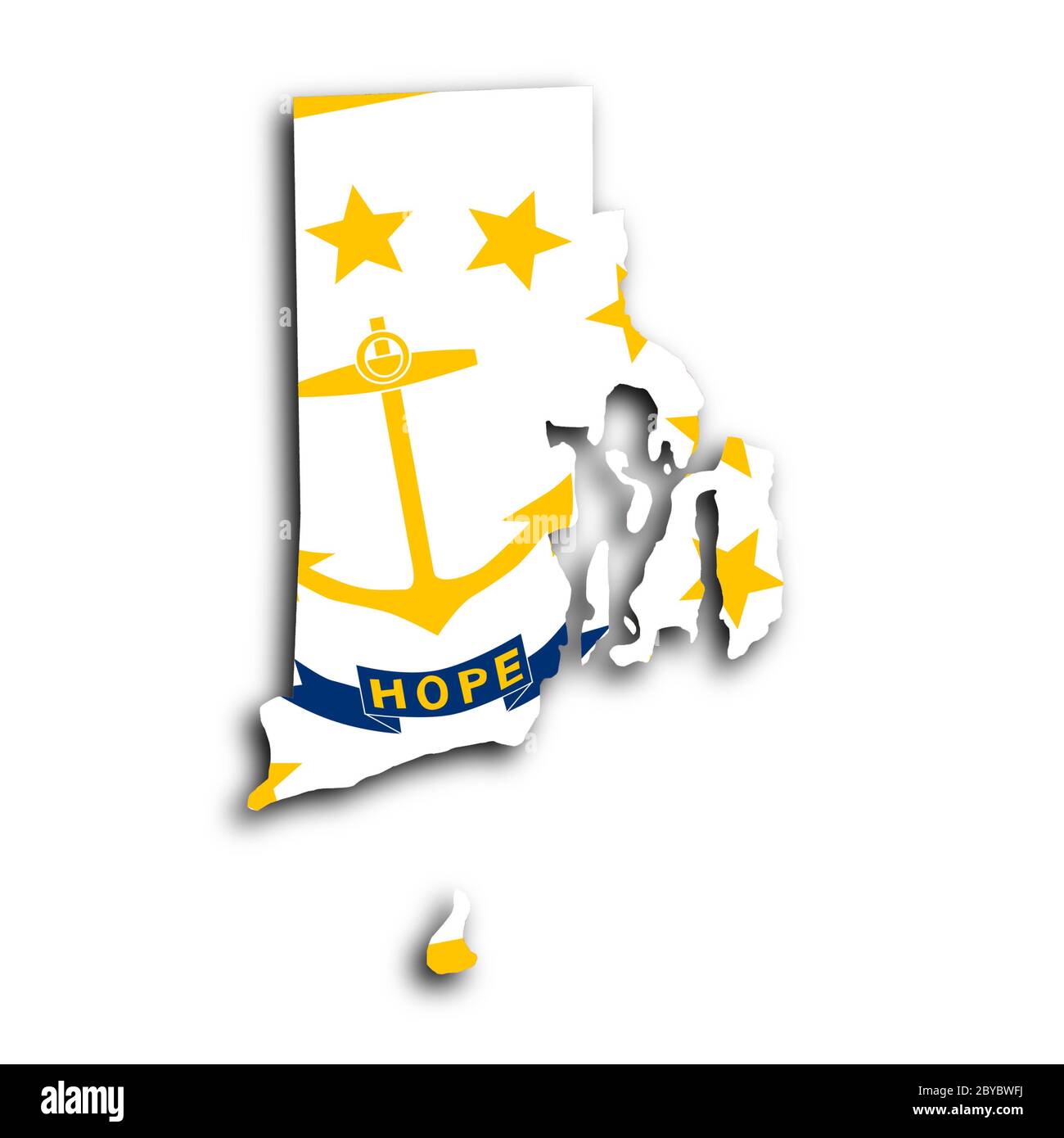 Rhode island map us Cut Out Stock Images & Pictures - Alamy